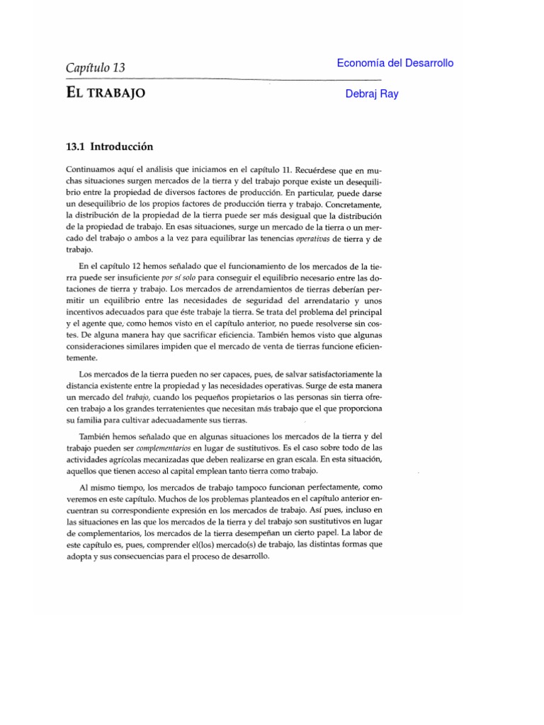 Economía del Desarrollo Debraj Ray | PDF Economía del Desarrollo Debraj Ray | PDF