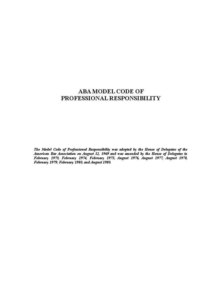 ABA Model Rules RE Professional Conduct | PDF