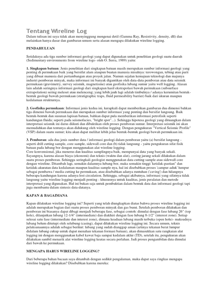 Wireline Logging | PDF