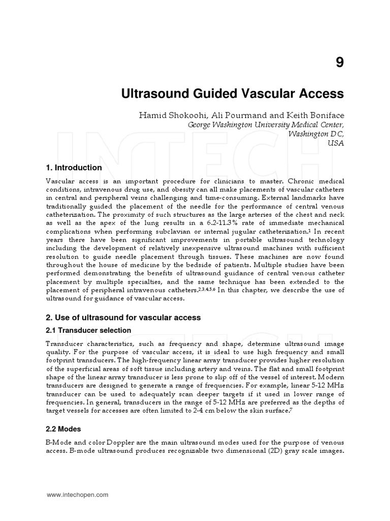 Ultrasound Guided Vascular Access: Hamid Shokoohi, Ali Pourmand and ...