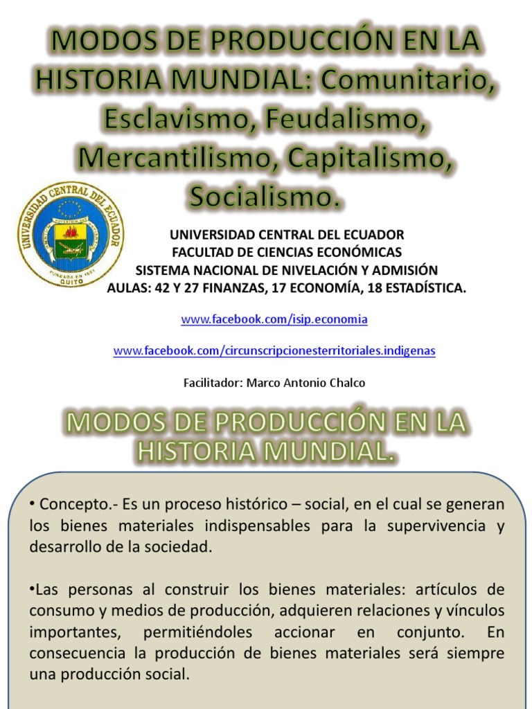 1 Los Modos de Produccion PDF | PDF | Socialismo | Feudalismo