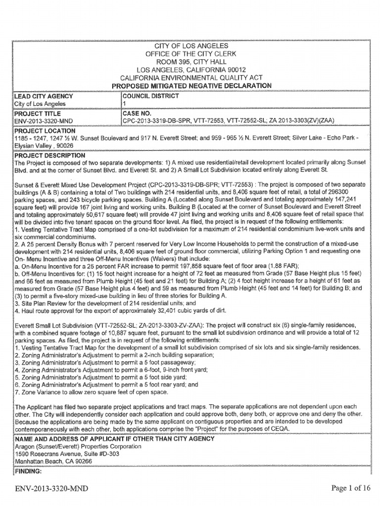 CEQA Report/Mitigated Negative Declaration | Archaeology | Geotechnical ...