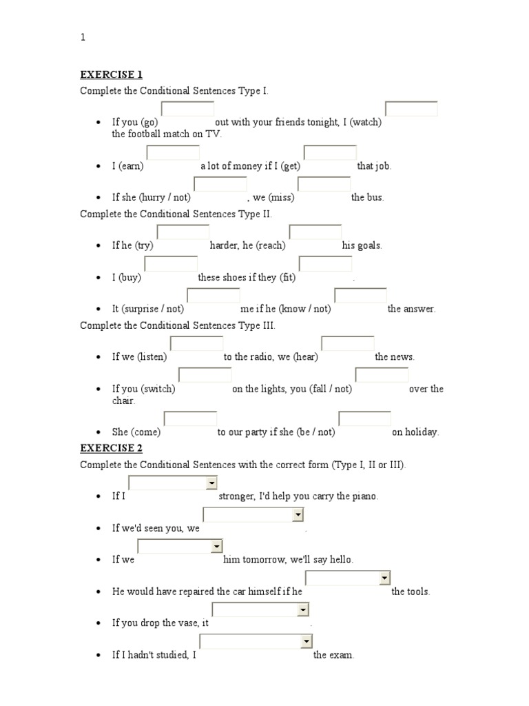 If Clauses Activities | PDF | Linguistics