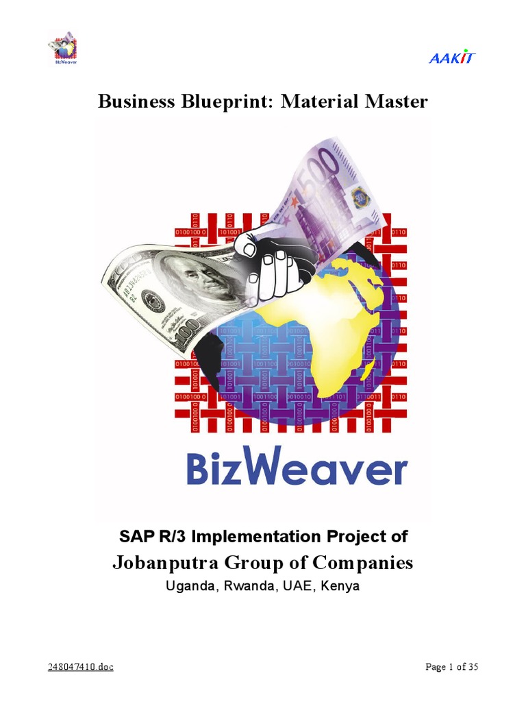 Business Blueprint: Material Master: SAP R/3 Implementation Project of ...