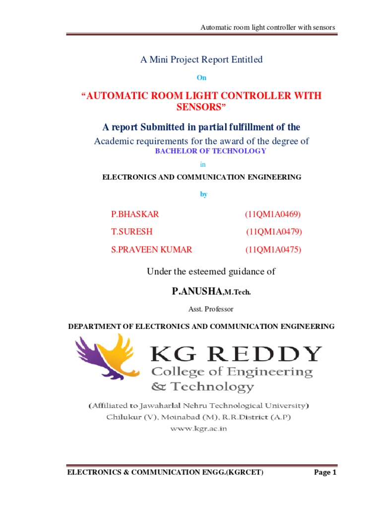 Automatic Room Light Controller With Sensors | PDF | Relay | Infrared