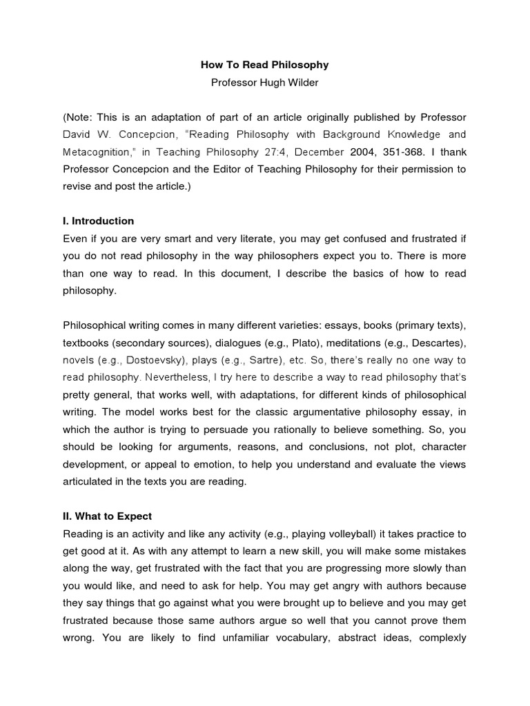 How To Read Philosophy | PDF | Argument | Reason