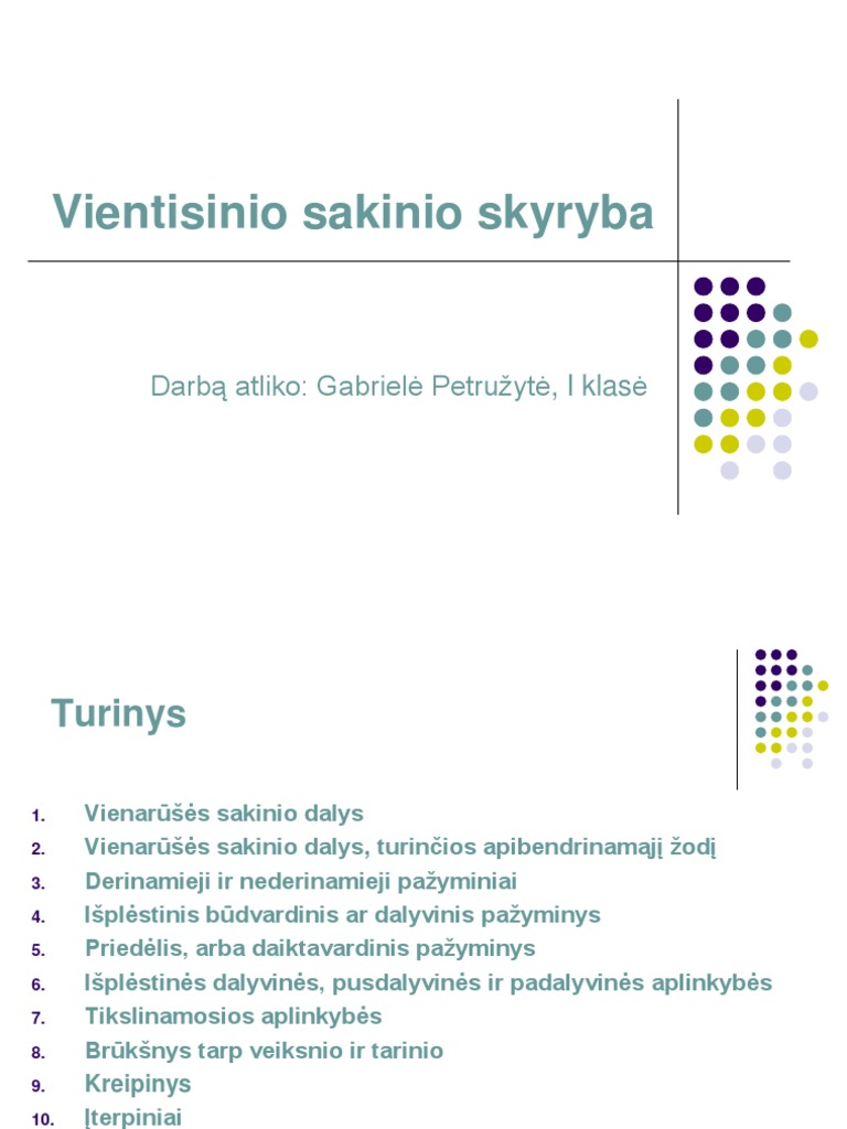 Vientisinio Sakinio Skyryba | PDF