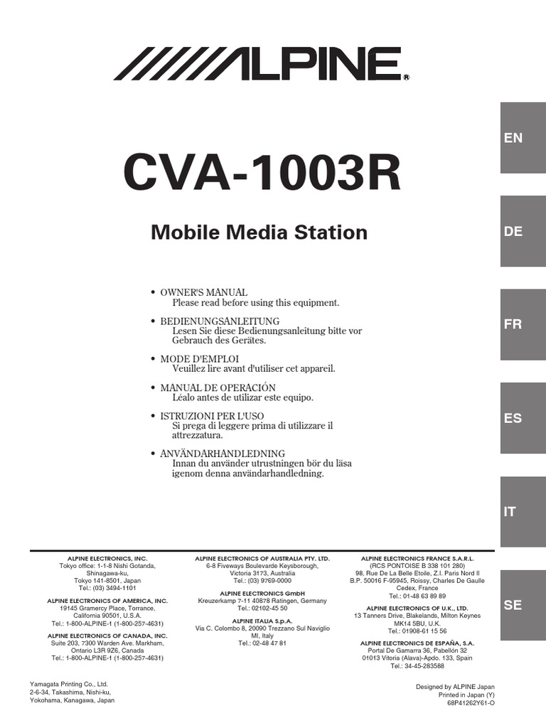 Alpine CV203 PDF | PDF | Compact Disc | Radio Broadcasting