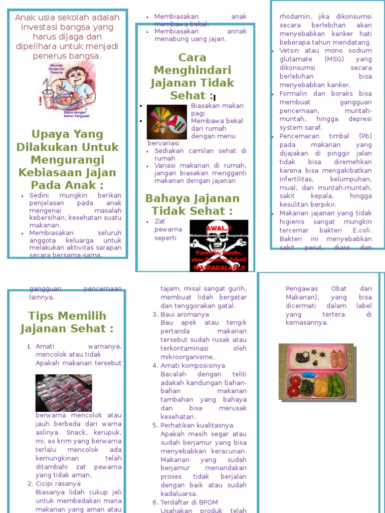 Leaflet Jajanan Sehat Anak Sekolah | PDF