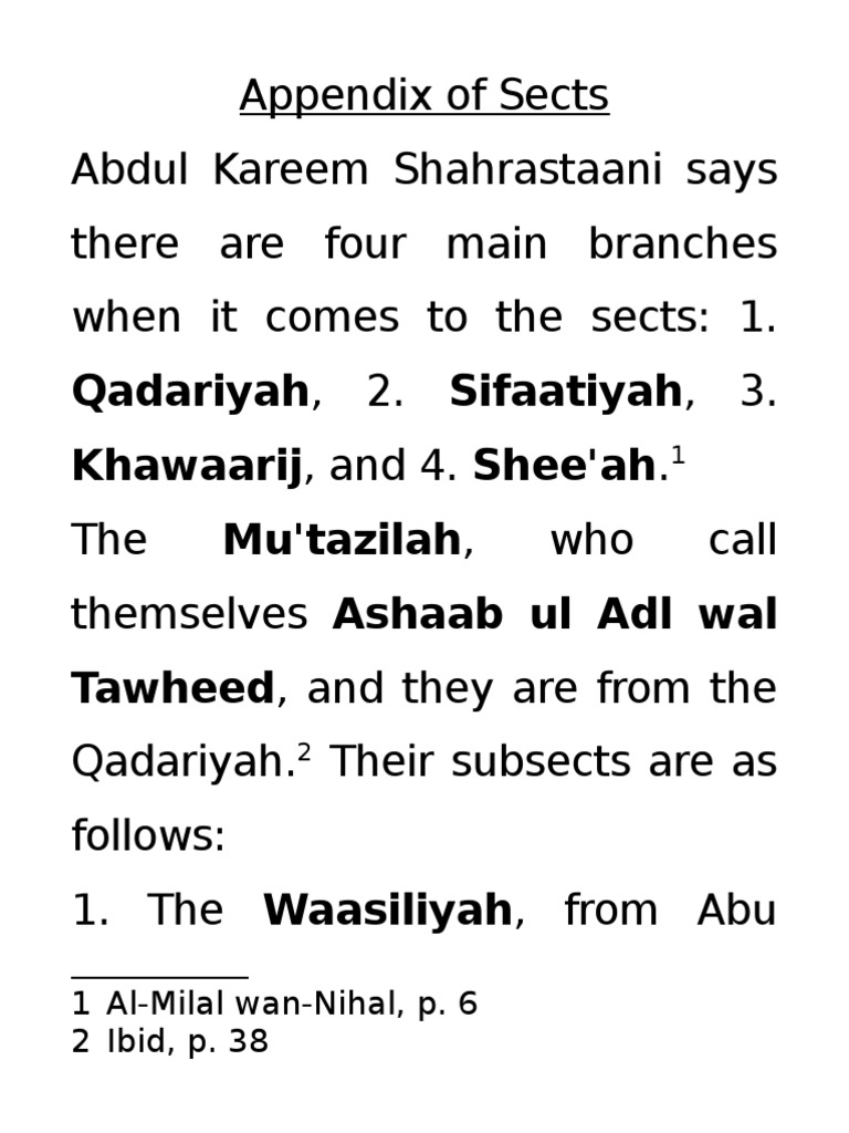 Overview of Islamic Sects and Subsects | PDF | Philosophy