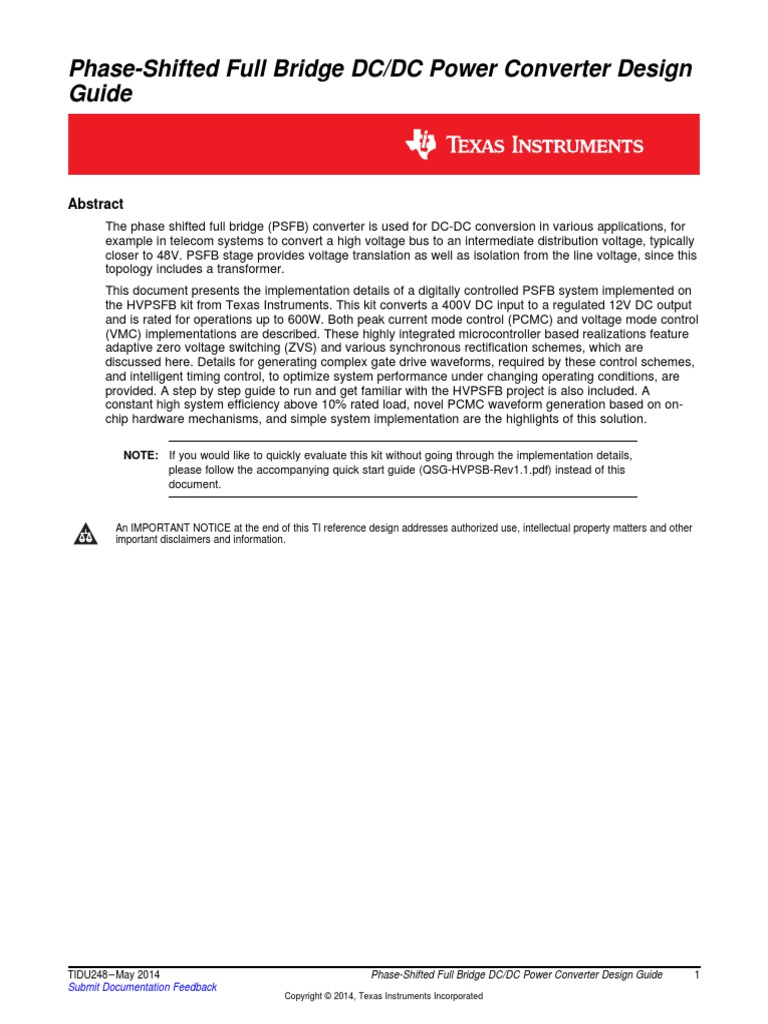 Phase Shift Full Bridge | PDF | Rectifier | Power Electronics