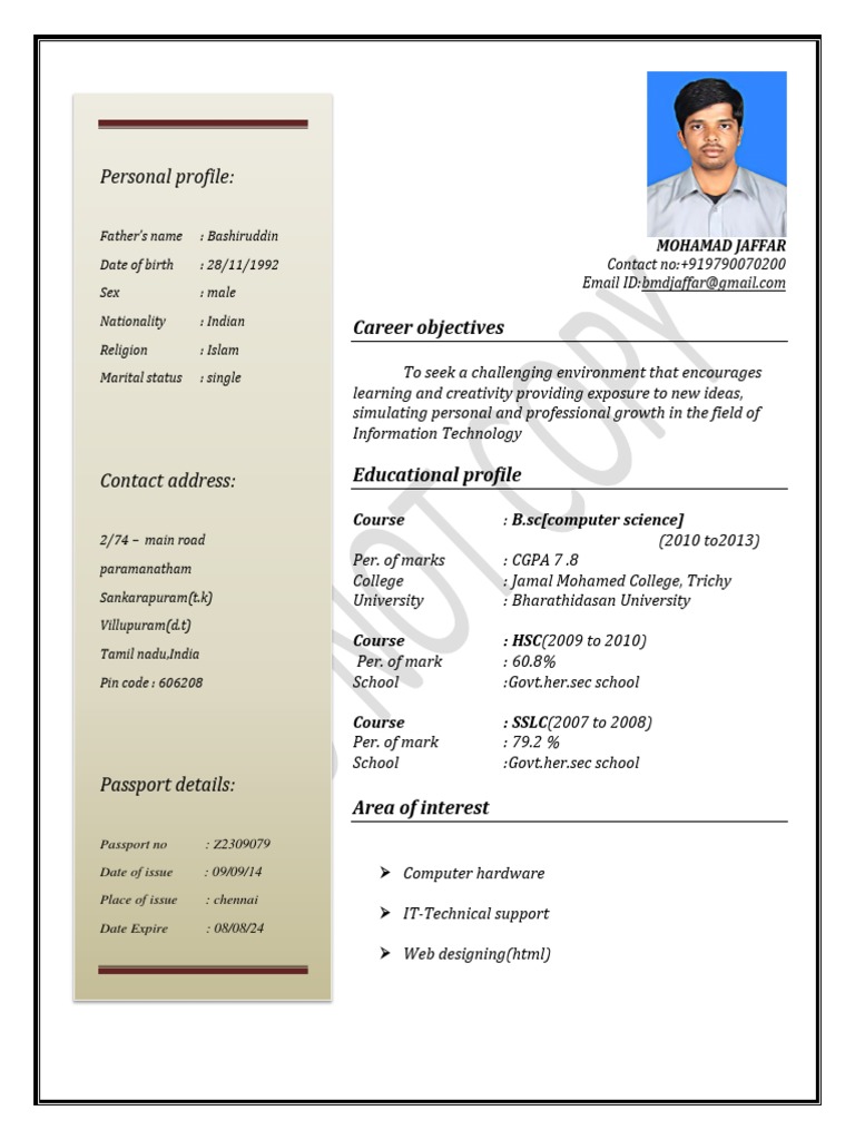 Jaffar FRN It | PDF | Career & Growth | Computers