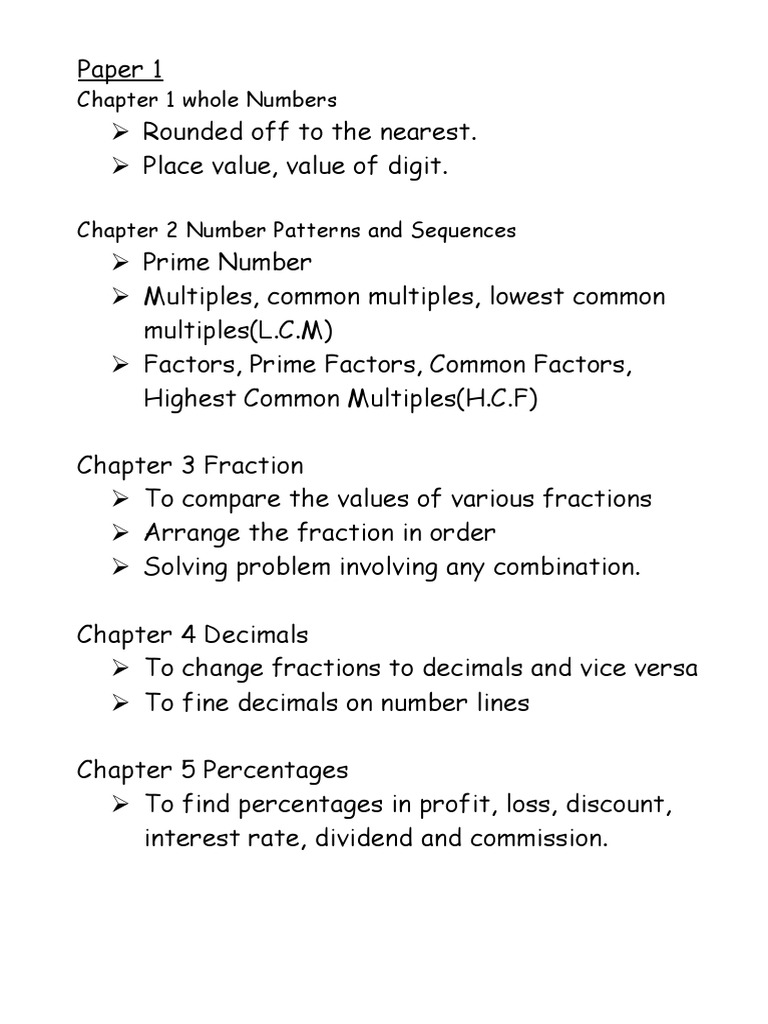Chapter 1 Whole Numbers | PDF | Area | Triangle