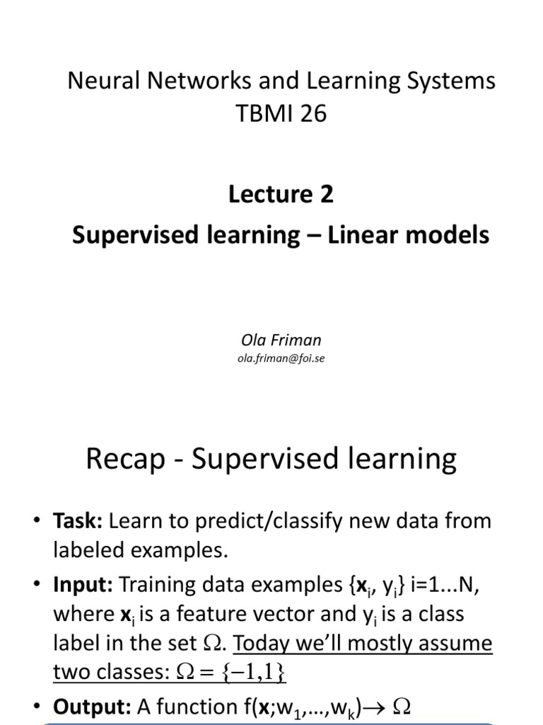 Lecture 2 Math Pdf Support Vector Machine Statistical Classification