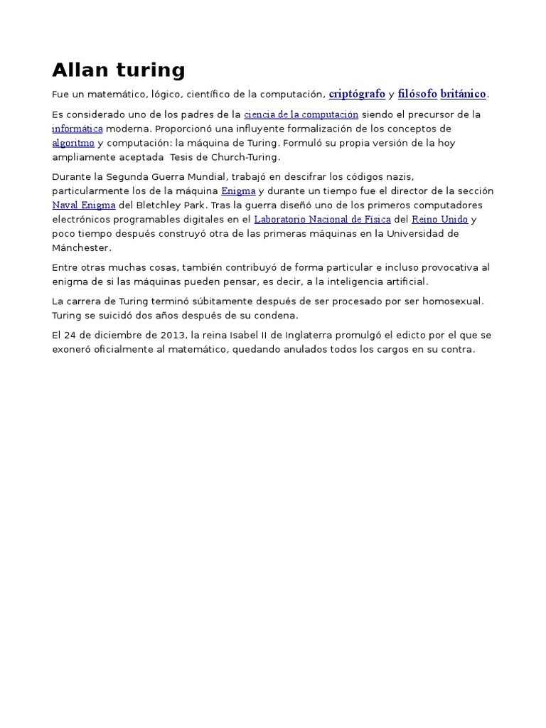 Allan Turing | PDF