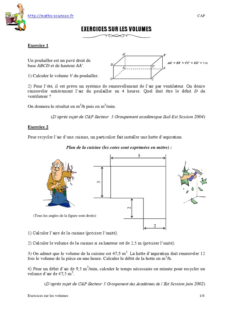 Exercices de maths sur les volumes CAP | PDF | Méthodes et références ...