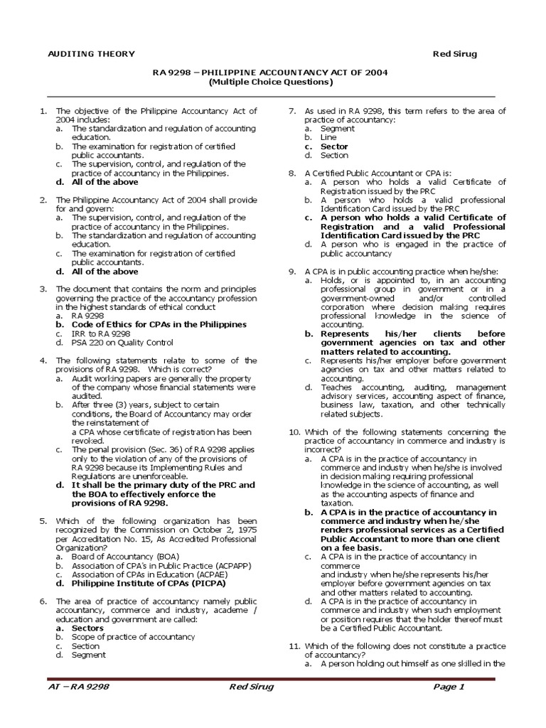 Ra 9298 Accountancy Act of 2004 | PDF | Certified Public Accountant ...