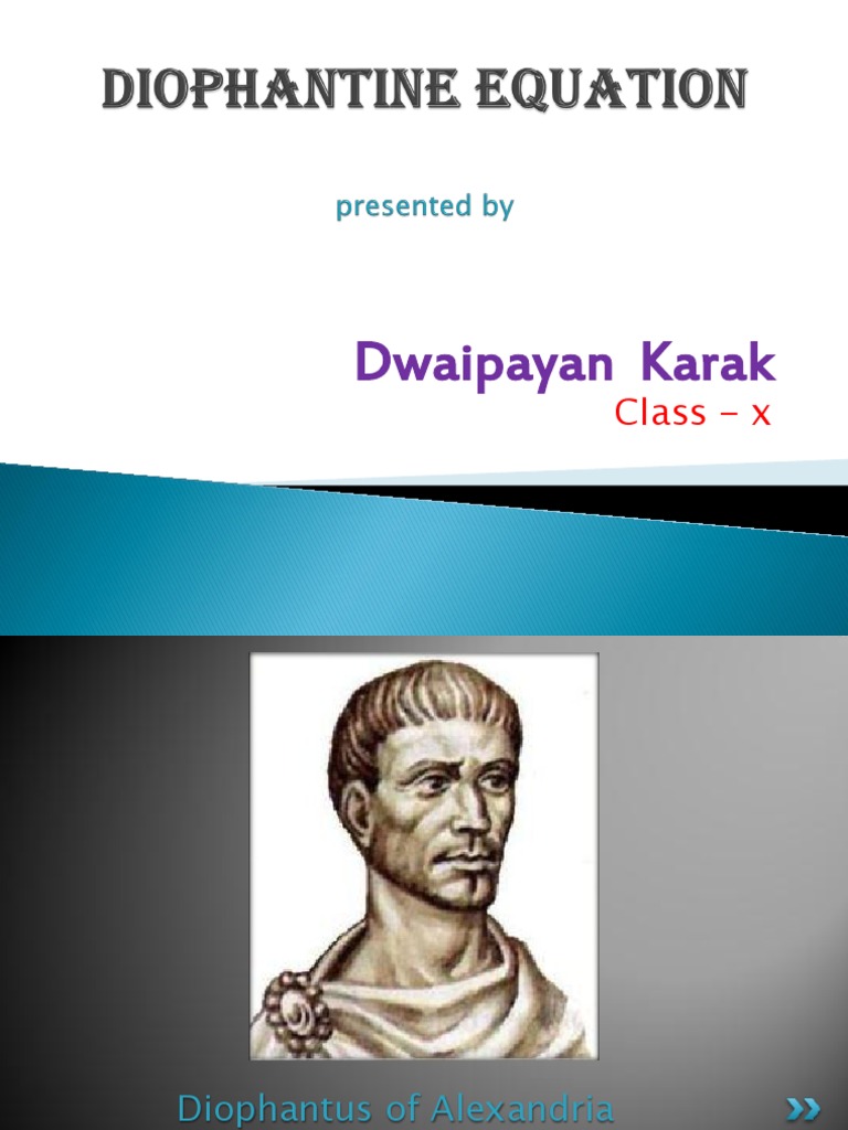 Diophantine Equation | Download Free PDF | Equations | Mathematical ...