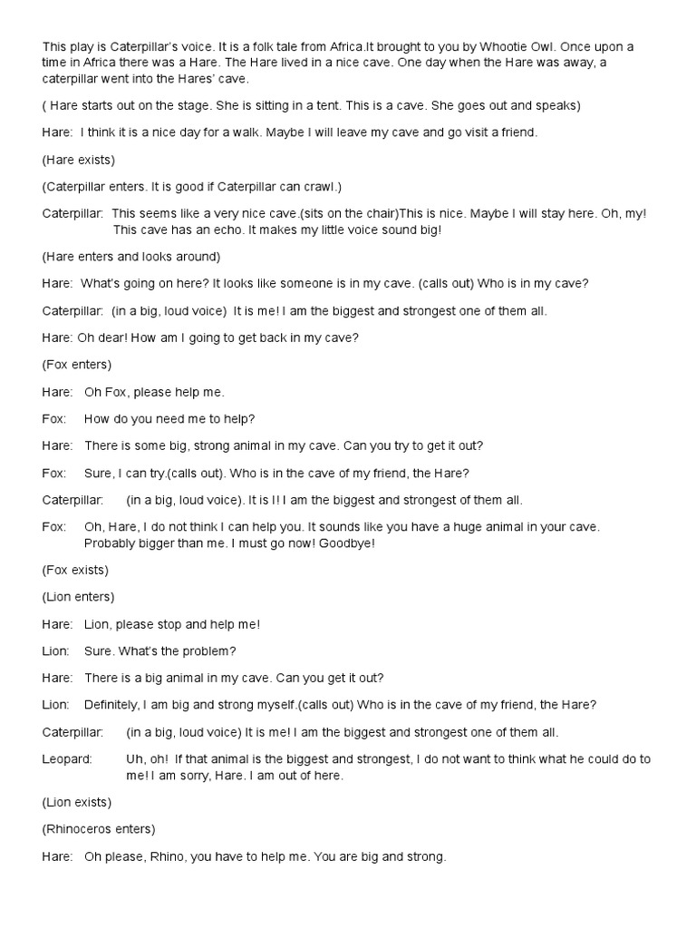 Caterpillar's Voice Script | PDF