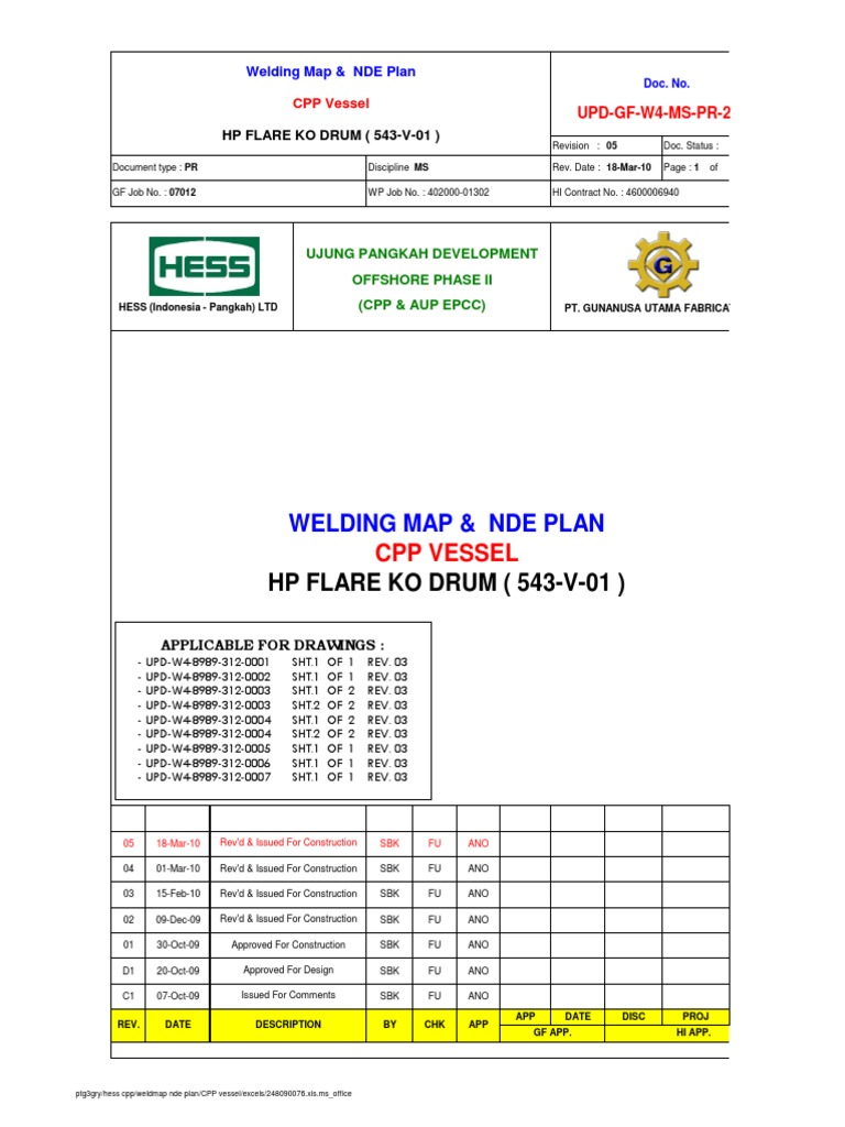 Weld Map Pressure Vessel | Pipe (Fluid Conveyance) | Mechanical Engineering