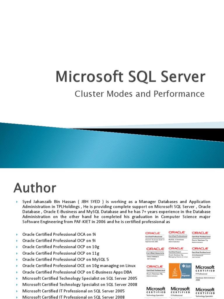 Microsoft SQL Server Clusters | PDF | Computer Cluster | Oracle Database