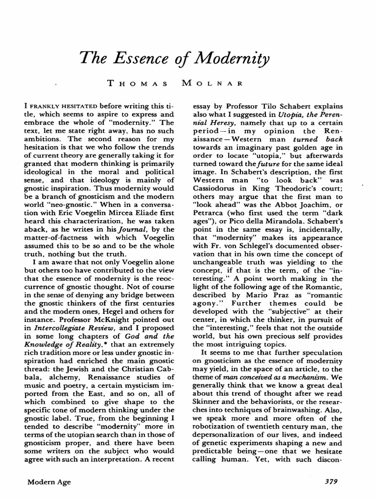 Molnar, Thomas - The Essence of Modernity (Scan) PDF | PDF | René ...