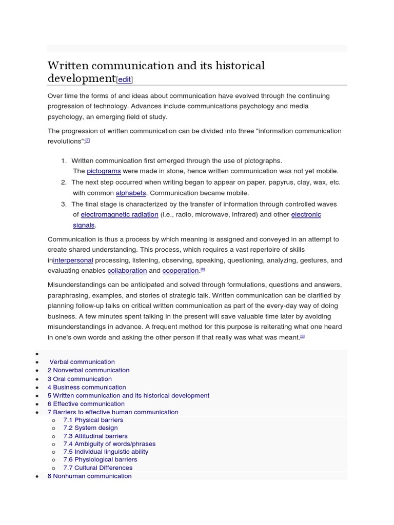 Written Communication and Its Historical Development: Pictograms | PDF ...
