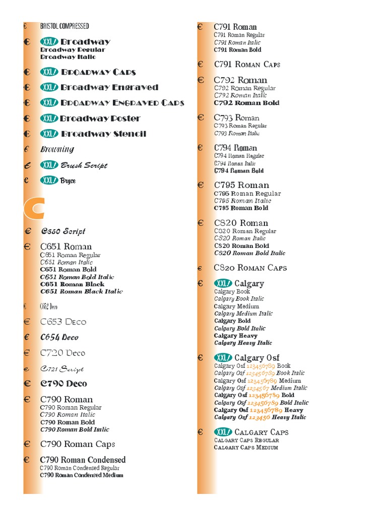 Broadway Poster: C791 Roman Bold | PDF | Home & Garden