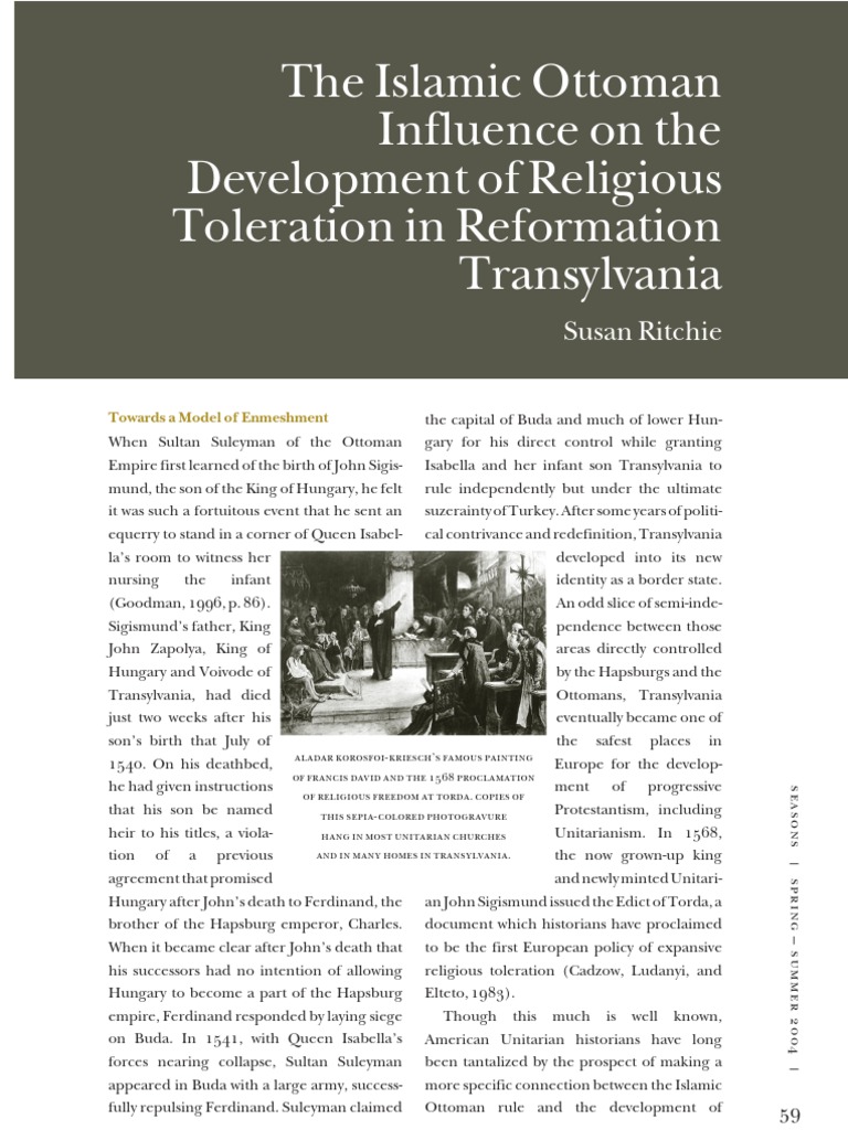 The Islamic Ottoman Influence On The Development of Religious ...