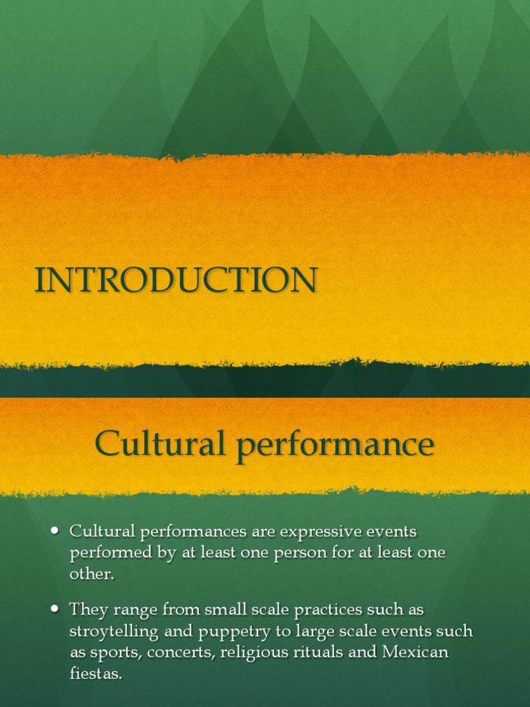 Understanding Cultural Performances | PDF | Oral Tradition | Theatre