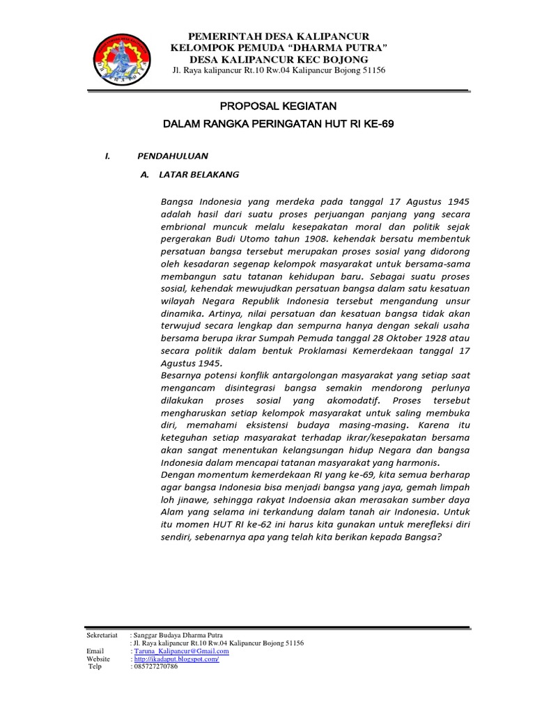 Proposal Hut Ri PDF | PDF
