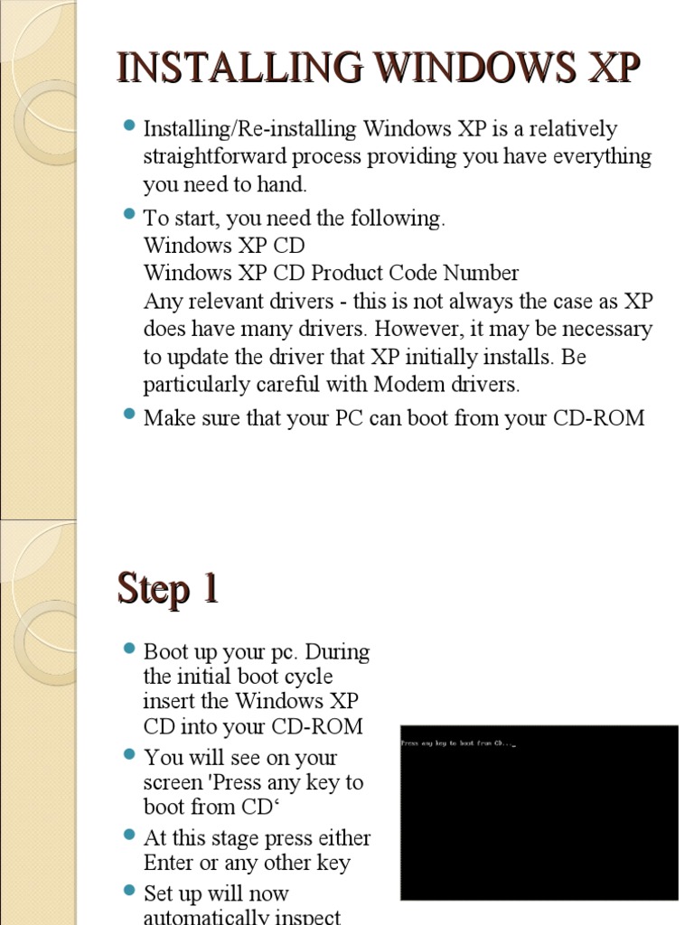 Installing XP | PDF | Microsoft Windows | System Software