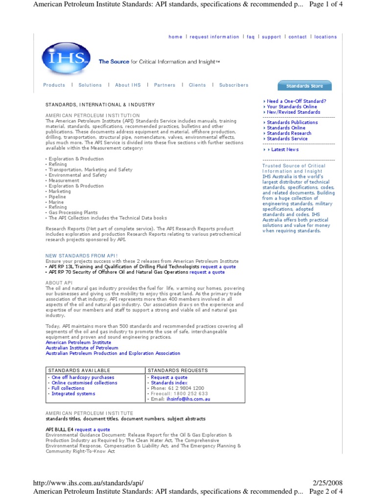 API Standards | PDF | Petroleum | Oil Refinery