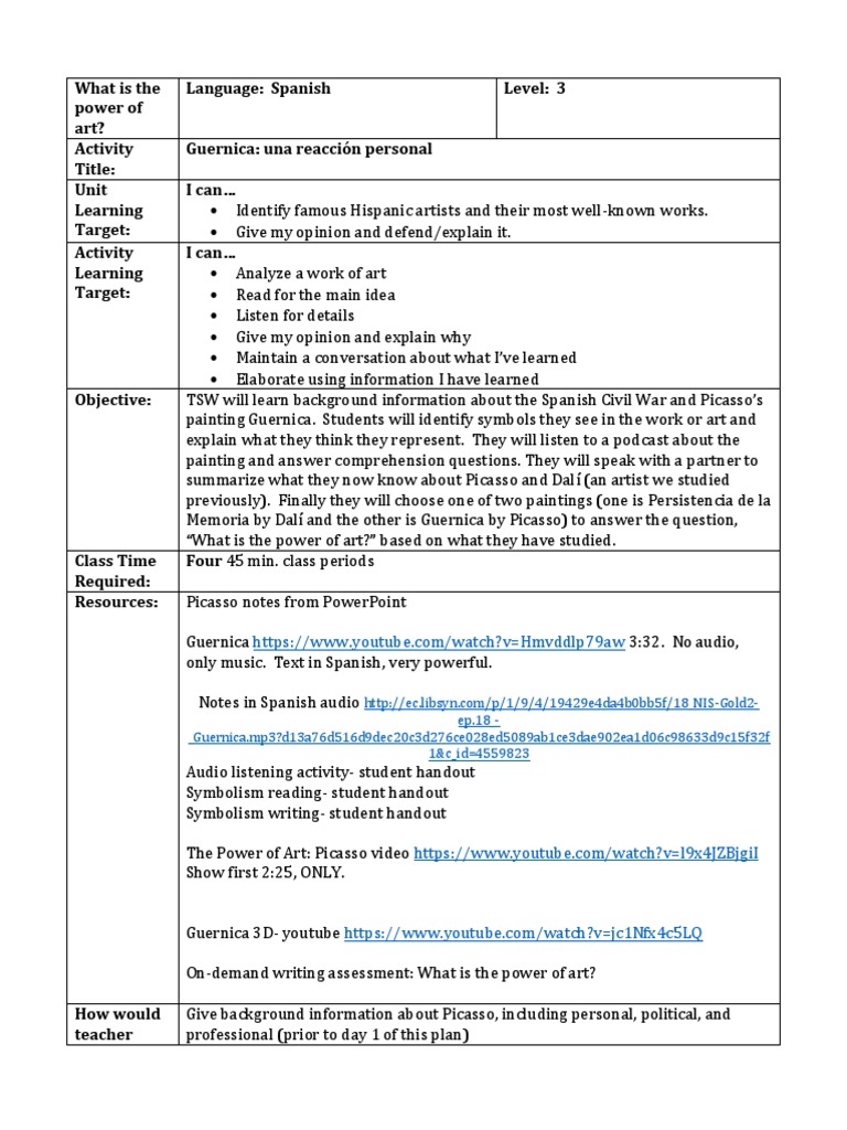Picasso Guernica | PDF | Pablo Picasso | Reading Comprehension