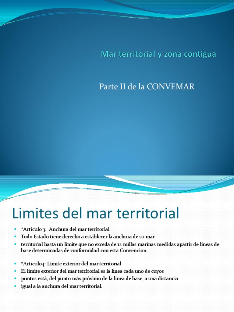 Mar Territorial y Zona Contigua | PDF | Aguas territoriales ...