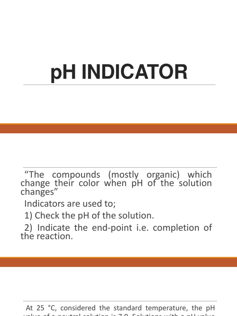 Ph Indicator | Ph | Titration