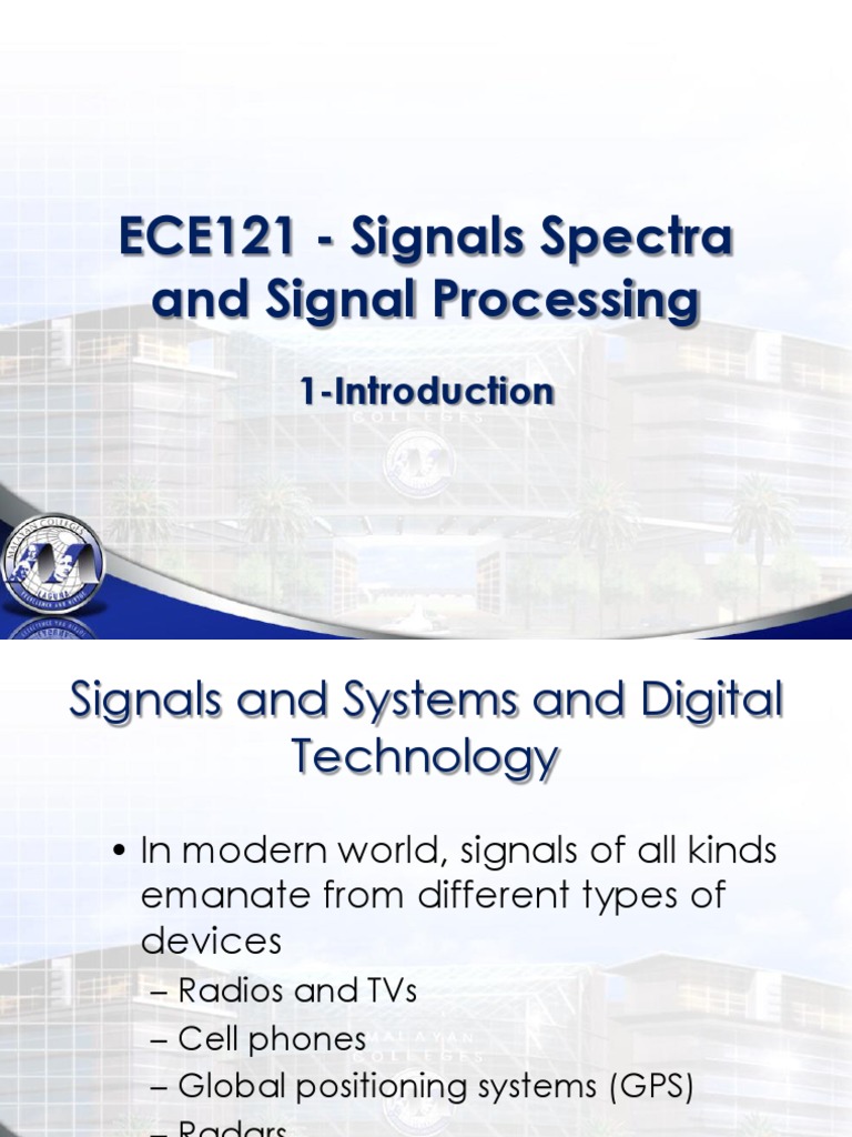 ECE121 - Signals Spectra and Signal Processing: 1-Introduction | PDF ...