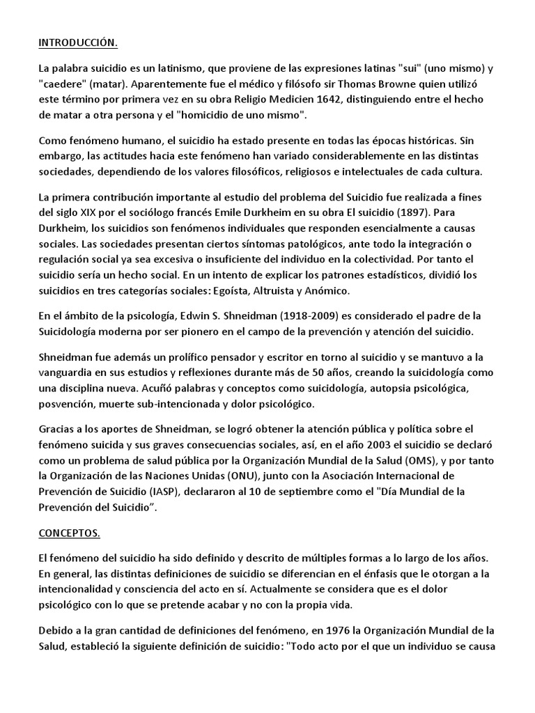 Manual Prevencion de Suicidio Word | PDF | Suicidio | Depresión (estado ...