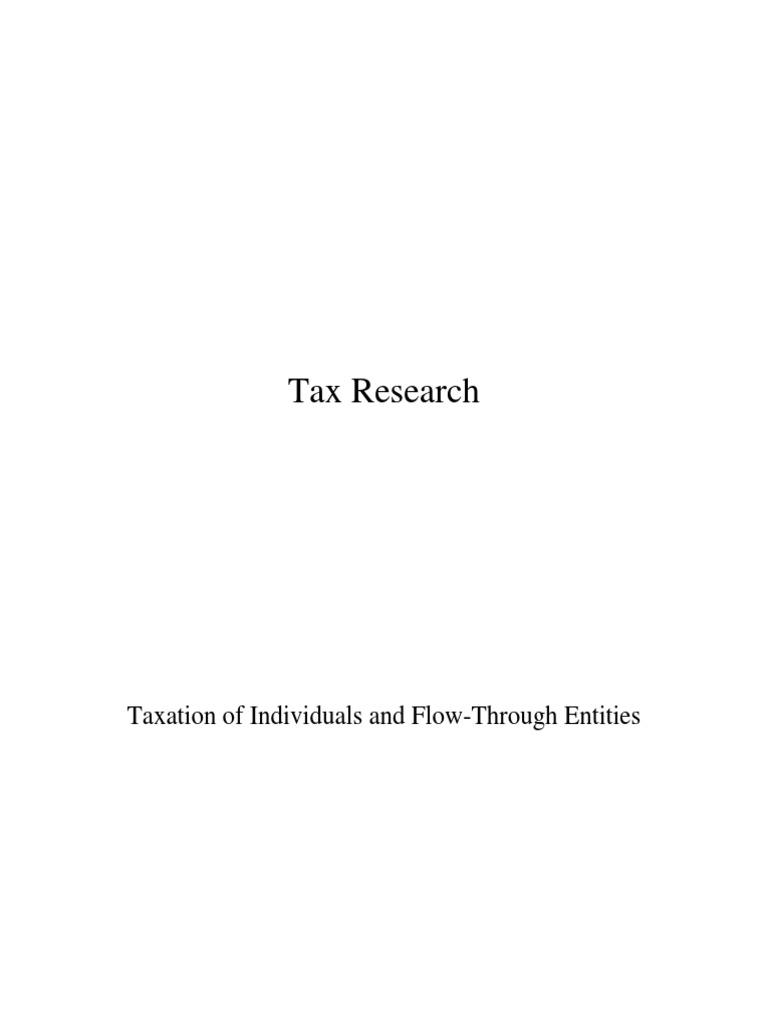 Tax Research Project | PDF | Independent Contractor | Taxation