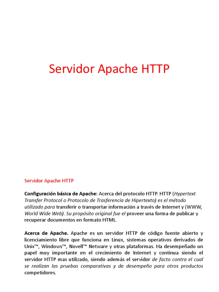 Servidor Apache HTTP | Descargar gratis PDF | Servidor HTTP Apache ...