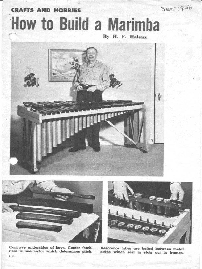 H.F. Halenz - How To Build A Marimba PDF | PDF