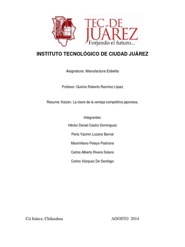 Kaizen: Clave del Mejoramiento Continuo | PDF | Calidad (comercial ...