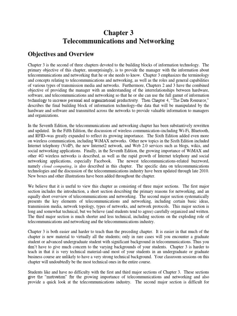 The Learning Objectives of Chapter 3 | PDF | Telecommunication ...