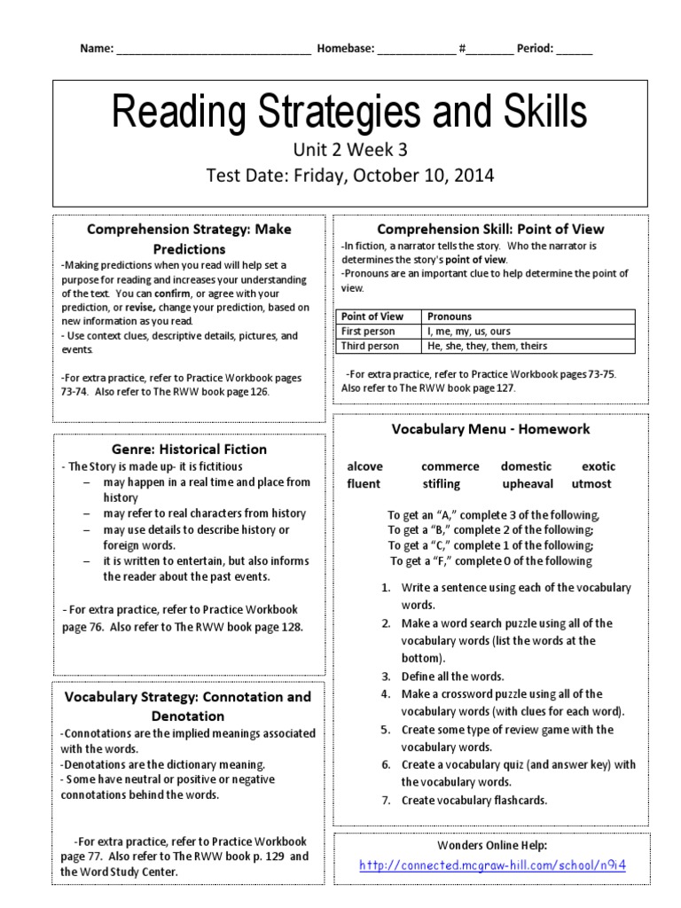 Vocabulary and Reading Strategies Guide | PDF | Reading Comprehension ...