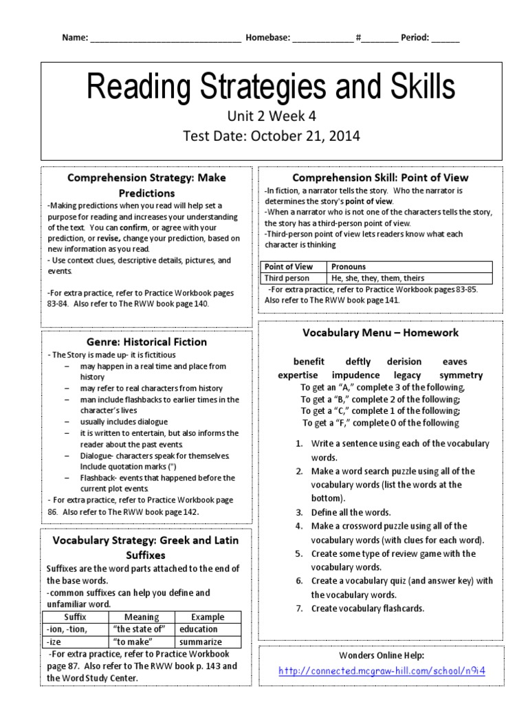 U2w4 Reading Skills and Strategies | PDF | Narration | Reading ...