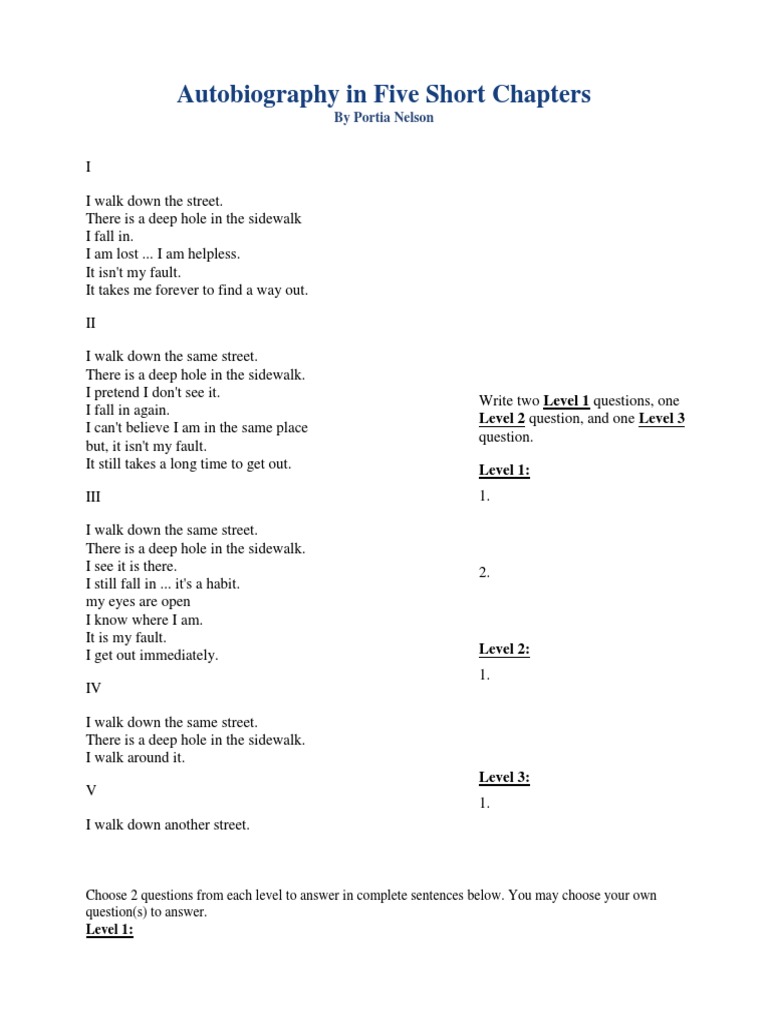 Autobiography in Five Short Chapters | PDF