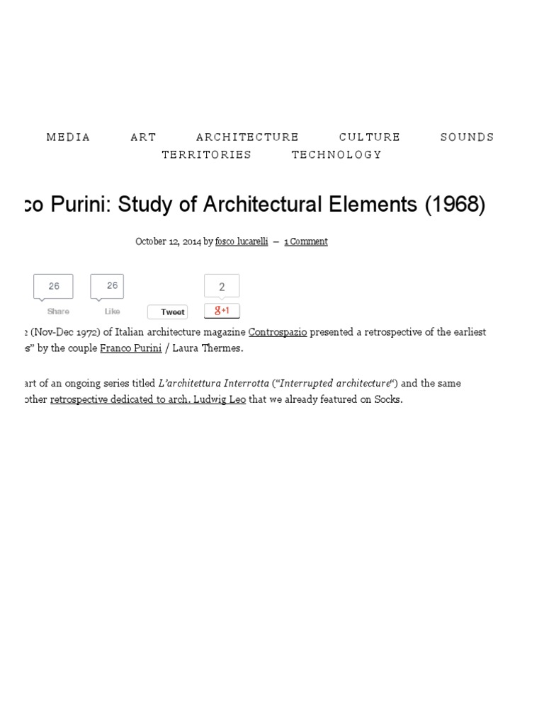 Purini & Thermes: Architectural Elements | PDF | Art