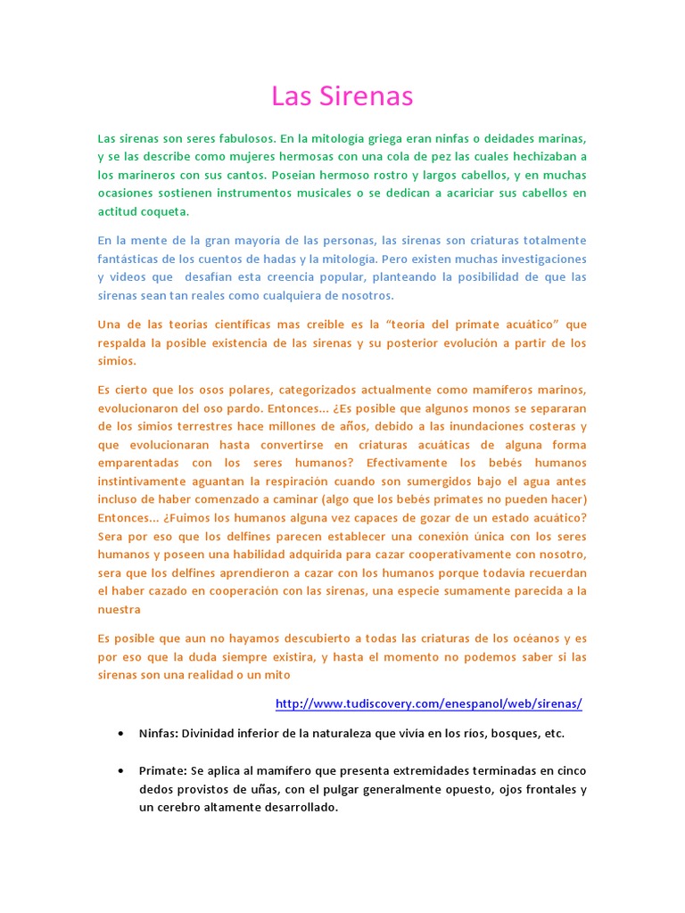 Mito y realidad de las sirenas | PDF