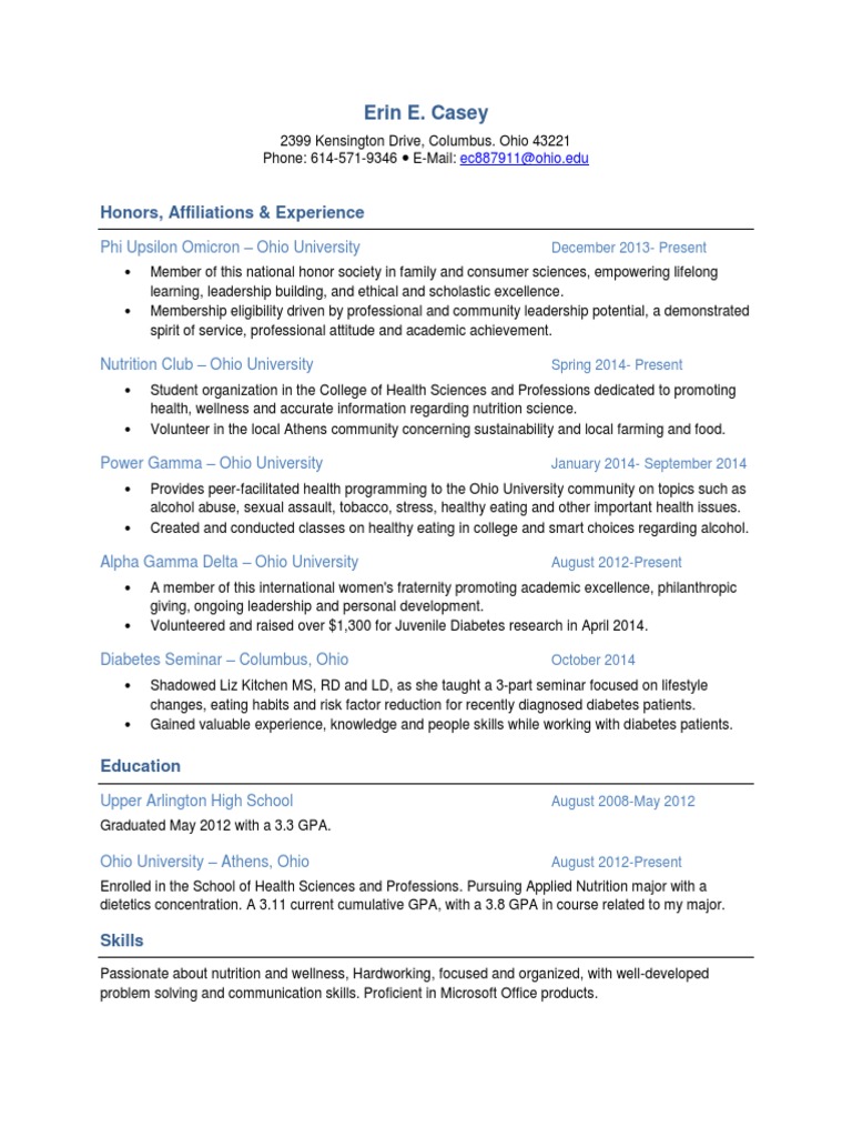 Erin Casey Resume | PDF