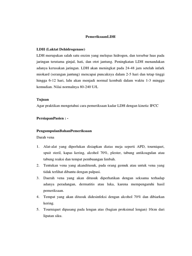 Pemeriksaan LDH | PDF